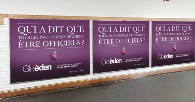 La nouvelle campagne d’affichage audacieuse de Gleeden dans le métro ...