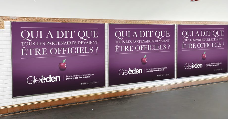 La nouvelle campagne d’affichage audacieuse de Gleeden dans le métro ...